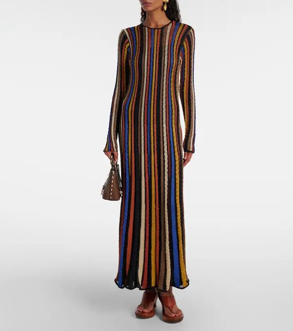 Ulla Johnson Albie Striped Lamé Maxi Dress