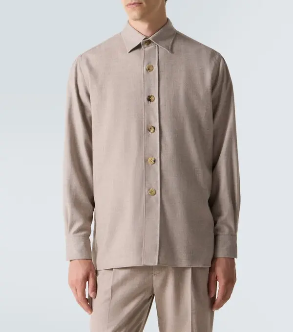 Rubinacci Virgin Wool Shirt - Beige