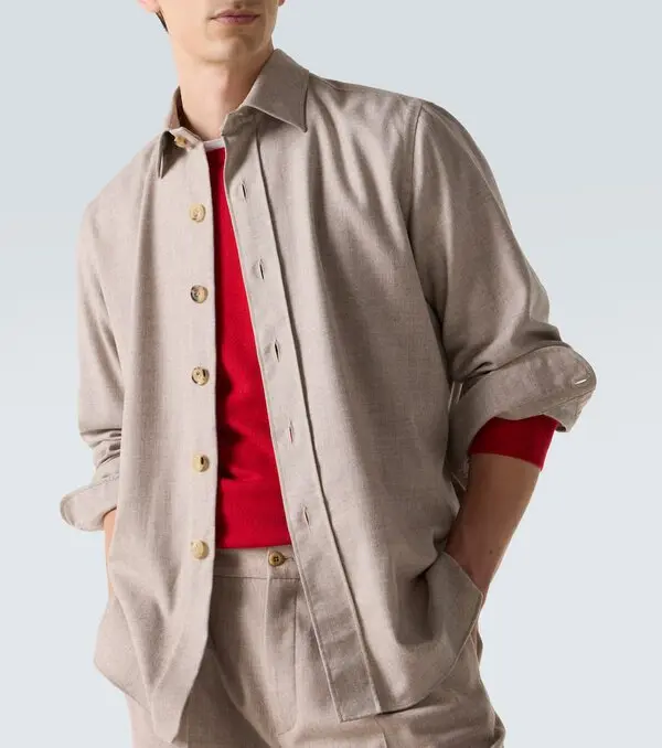 Rubinacci Virgin Wool Shirt - Beige