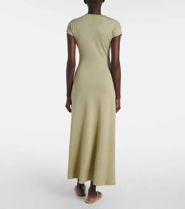Tove Lenore Knitted Wool And Silk Midi Dress - Green