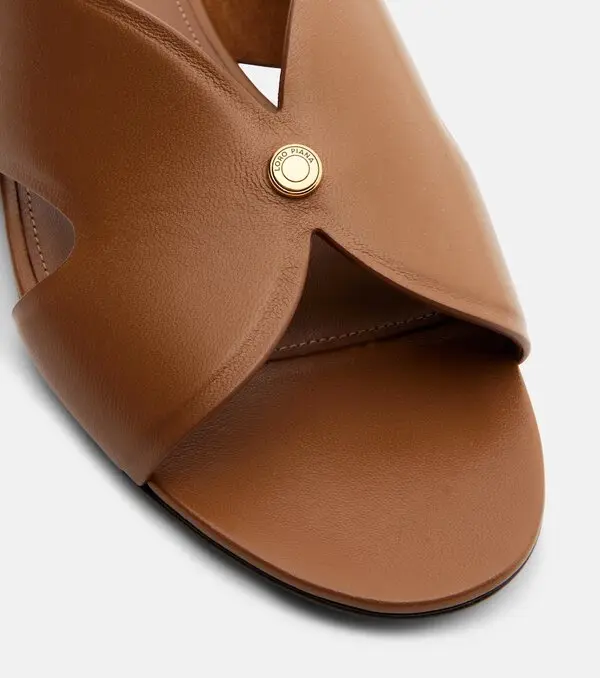 Loro Piana Vera Leather Slides - Brown