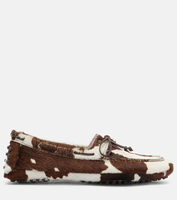 Le Monde Beryl Printed Calf Hair Driving Shoes
