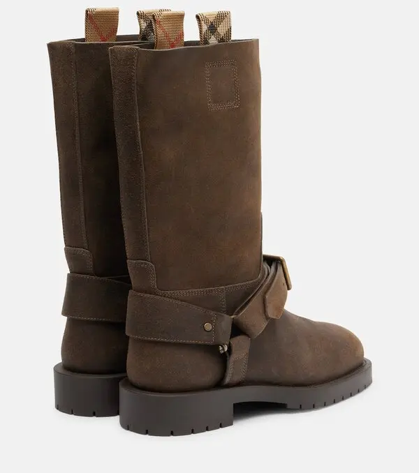 Burberry Soft Saddle Suede Knee-high Boots - Brown