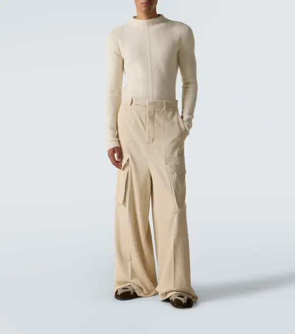 Rick Owens Firebanks Cotton And Linen Cargo Pants