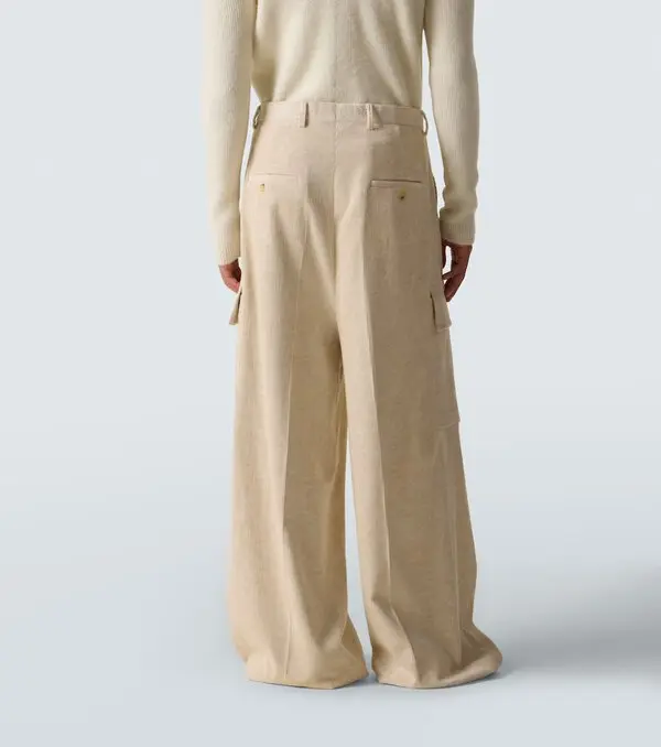 Rick Owens Firebanks Cotton And Linen Cargo Pants