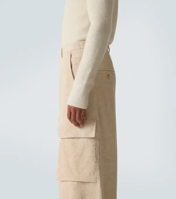 Rick Owens Firebanks Cotton And Linen Cargo Pants