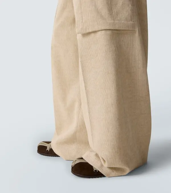 Rick Owens Firebanks Cotton And Linen Cargo Pants