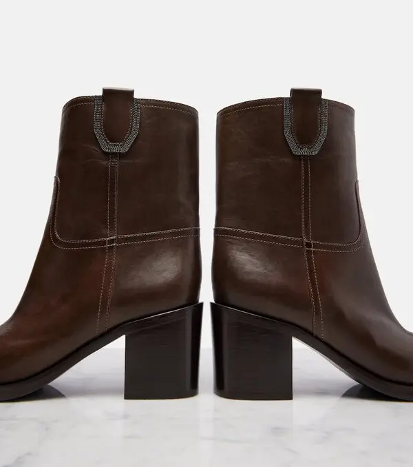 Brunello Cucinelli Leather Ankle Boots