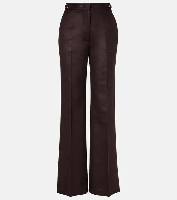 Gabriela Hearst Vesta Silk Flared Pants - Brown