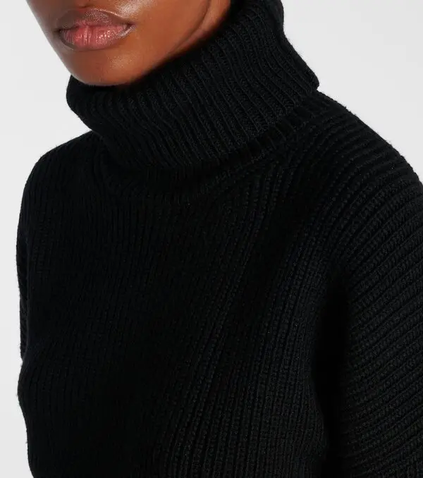 TOTEME Ribbed-knit Wool Turtleneck Sweater - Black