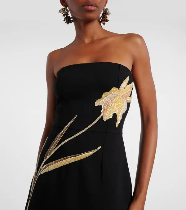 staud brooke beaded crepe midi dress Night Iris Brooke Dress main image 1