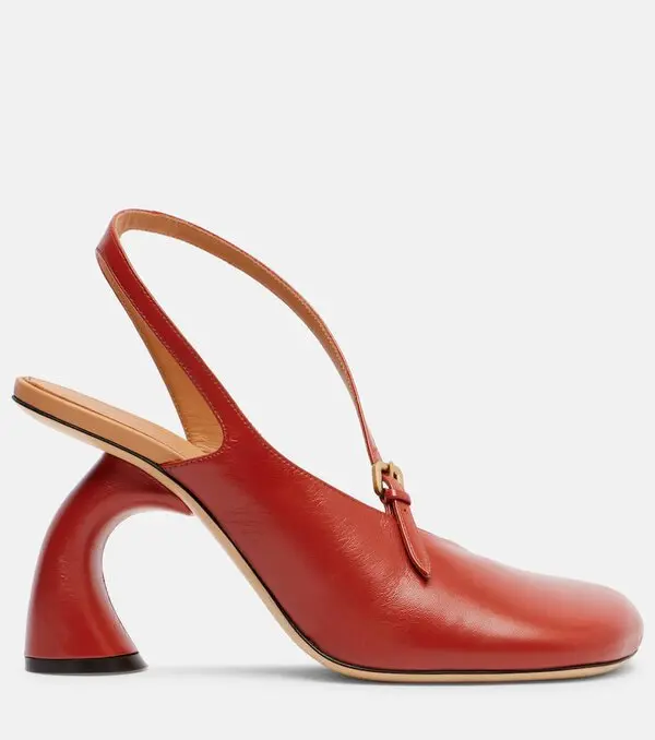 Dries Van Noten 95 Leather Slingback Pumps