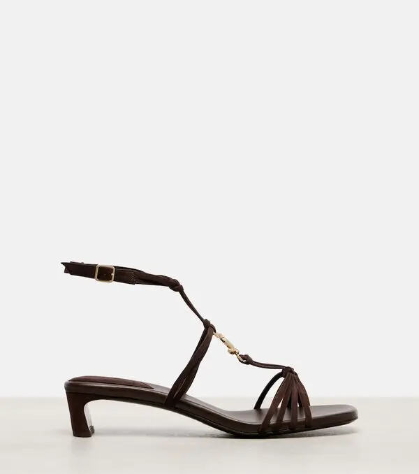 JIMMY CHOO Frann 35 Suede Sandals - Brown