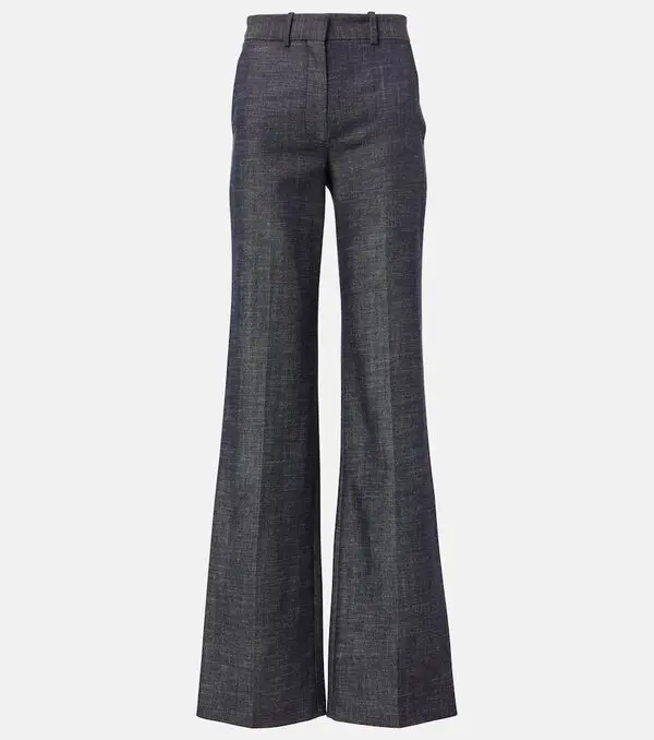 JOSEPH Morissey Flared Pants - Blue
