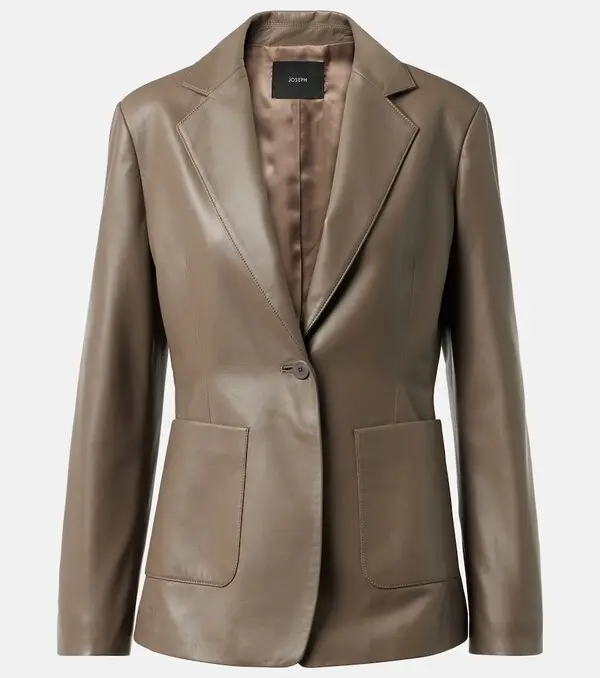 JOSEPH Leather Single-breasted Blazer