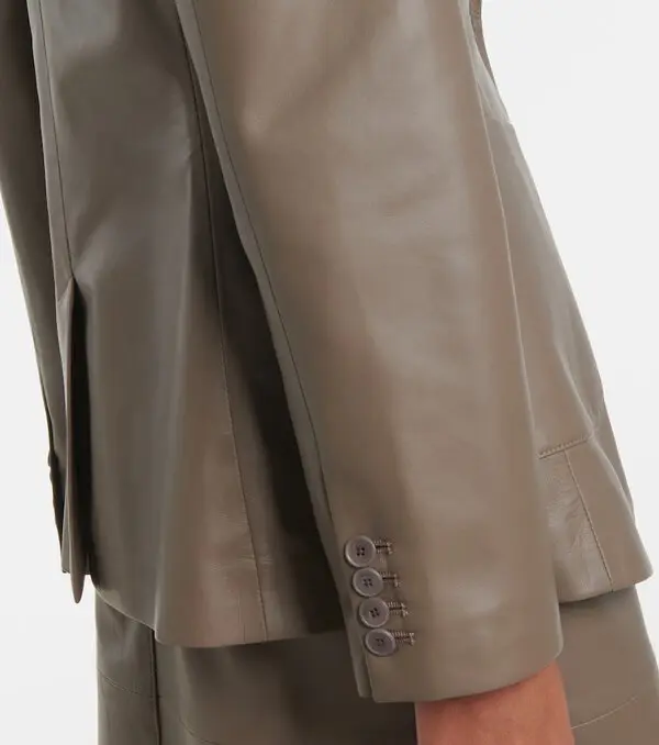 JOSEPH Leather Single-breasted Blazer