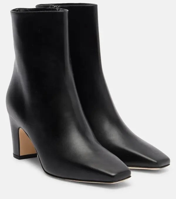 Manolo Blahnik Ofaralo Leather Ankle Boots - Black
