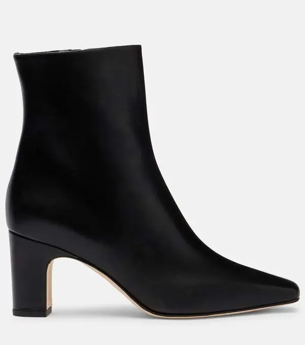 Manolo Blahnik Ofaralo Leather Ankle Boots - Black