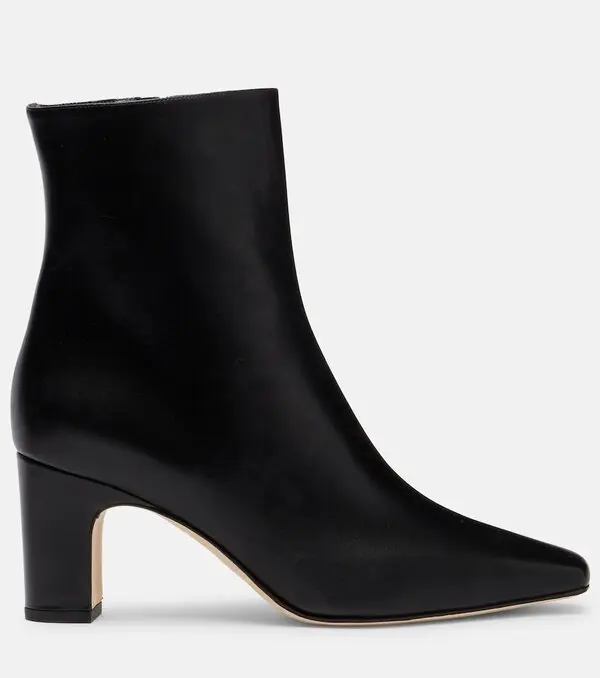Manolo Blahnik Ofaralo Leather Ankle Boots - Black