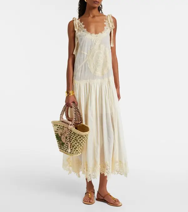 ALEMAIS Alémais Sage Embellished Raffia Tote Bag