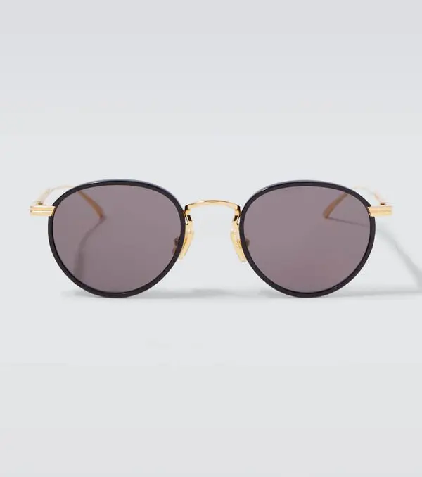 Bottega Veneta Light Ribbon Round Sunglasses - Gold