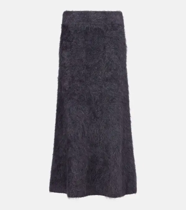 LISA YANG Asta Cashmere Midi Skirt - Grey