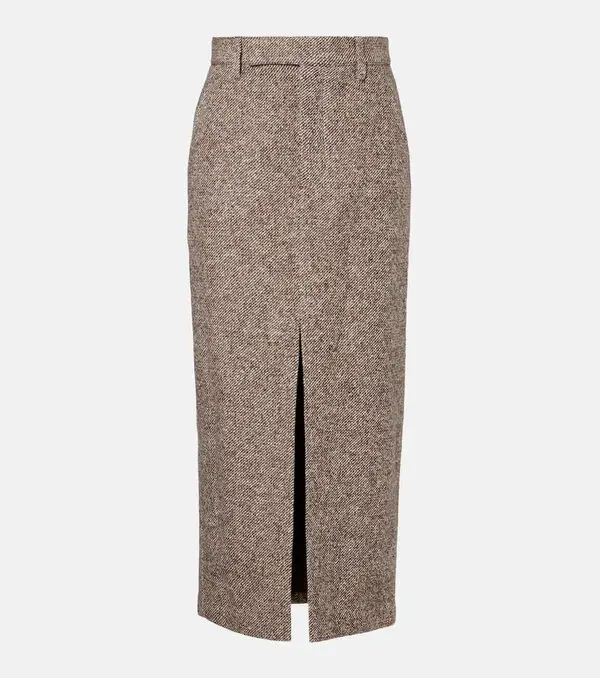 Brunello Cucinelli Wool And Silk-blend Midi Skirt