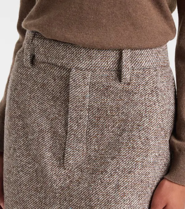 Brunello Cucinelli Wool And Silk-blend Midi Skirt