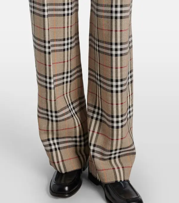 Burberry Check Belted Wide-leg Pants