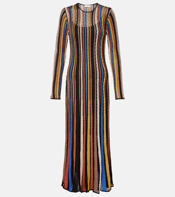 Ulla Johnson Albie Striped Lame Maxi Dress - Multicoloured