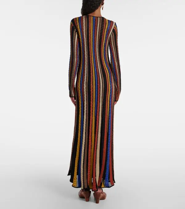 Ulla Johnson Albie Striped Lame Maxi Dress - Multicoloured