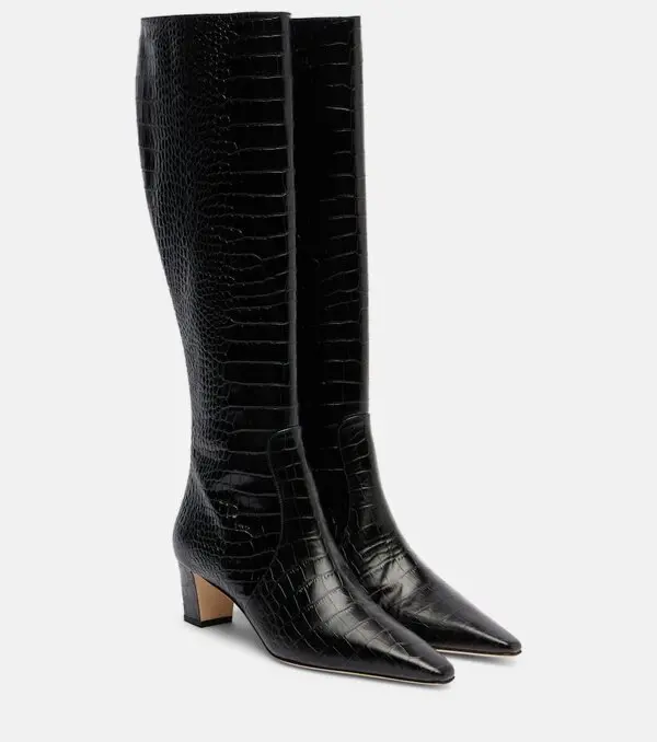 Manolo Blahnik Penelope Leather Knee-high Boots