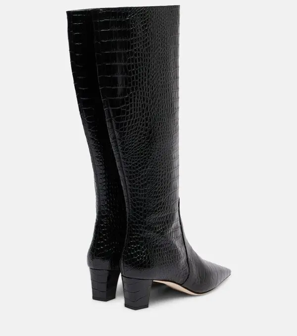 Manolo Blahnik Penelope Leather Knee-high Boots