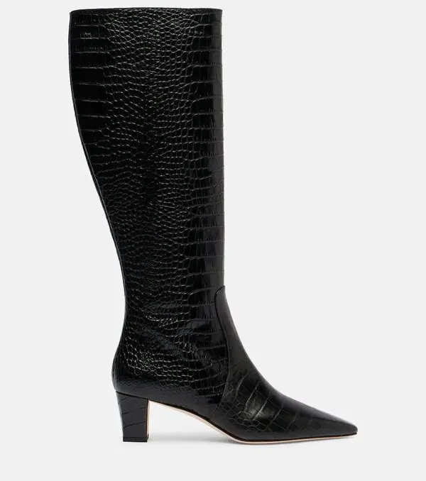 Manolo Blahnik Penelope Leather Knee-high Boots