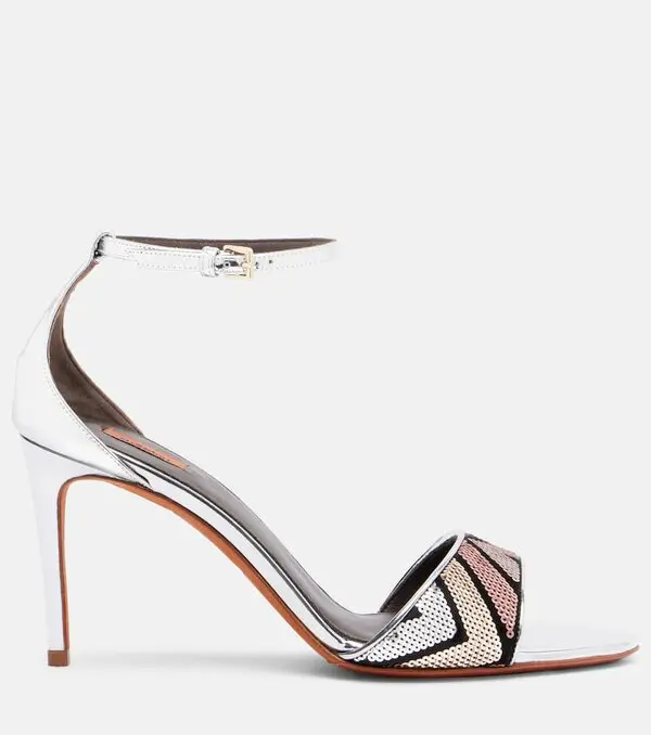 Missoni Belle Sequined Metallic Leather Sandals