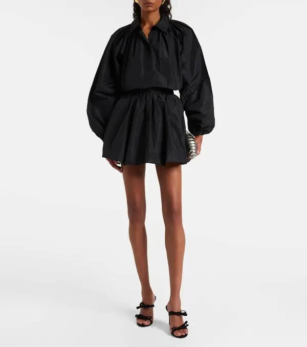 PATOU Bubble Faille Miniskirt - Black