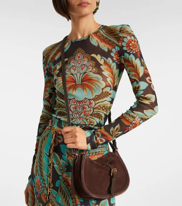 Etro Pony Small Suede Crossbody Bag - Brown