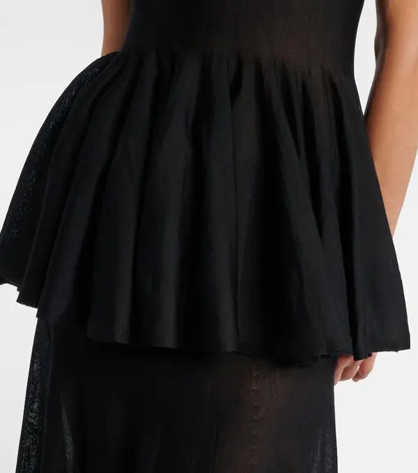 Alaïa Peplum Virgin Wool Top