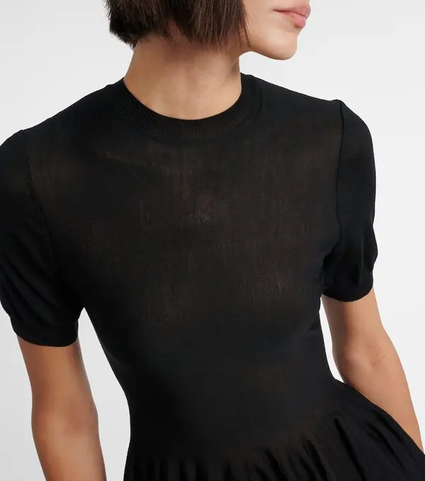 Alaïa Peplum Virgin Wool Top