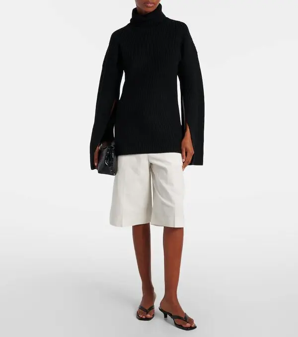 TOTEME Ribbed-knit Wool Turtleneck Sweater