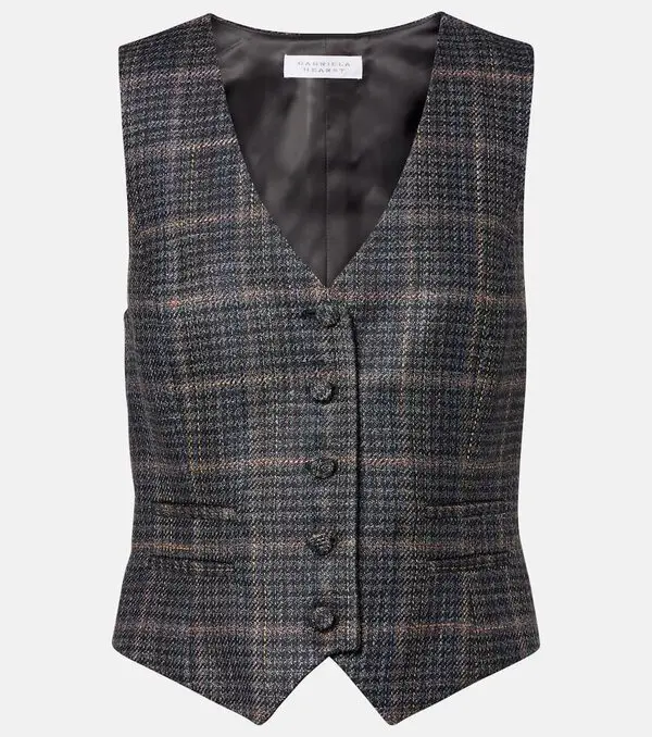 Gabriela Hearst Coleridge Checked Wool And Silk Vest