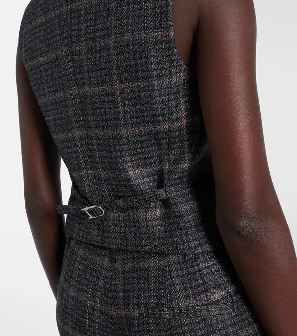 Gabriela Hearst Coleridge Checked Wool And Silk Vest