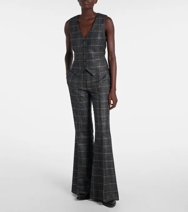 Gabriela Hearst Coleridge Checked Wool And Silk Vest