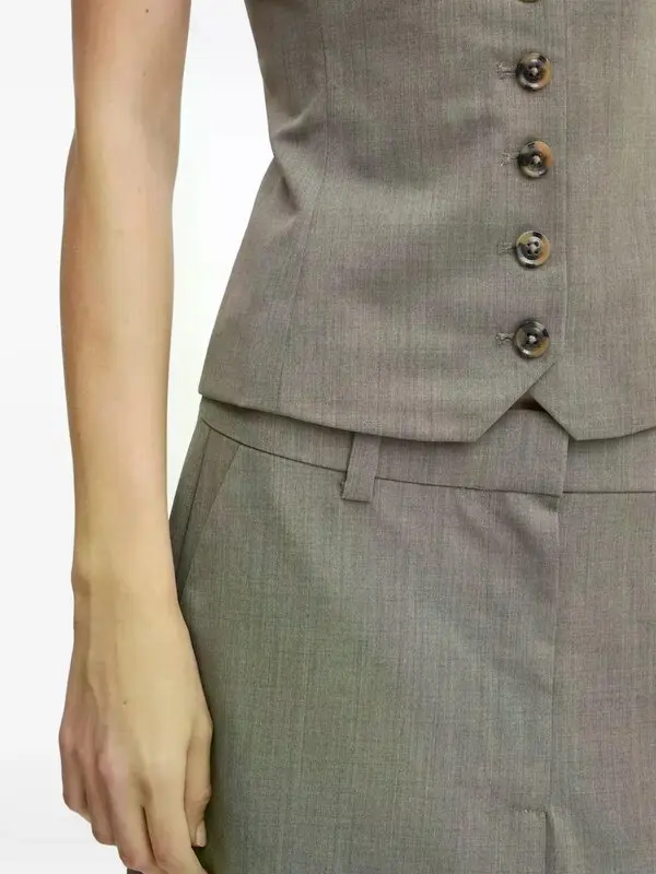 SAMSOE SAMSOE Button-front Strapless Top - Green