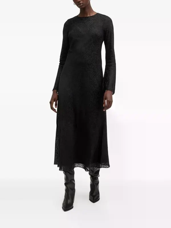ALLSAINTS Jada Textured Flared Midi Dress