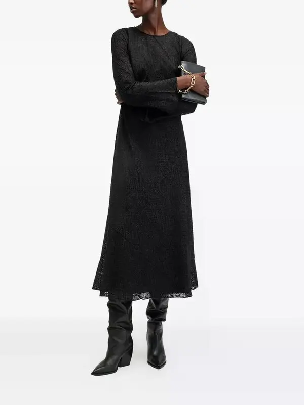 ALLSAINTS Jada Textured Flared Midi Dress