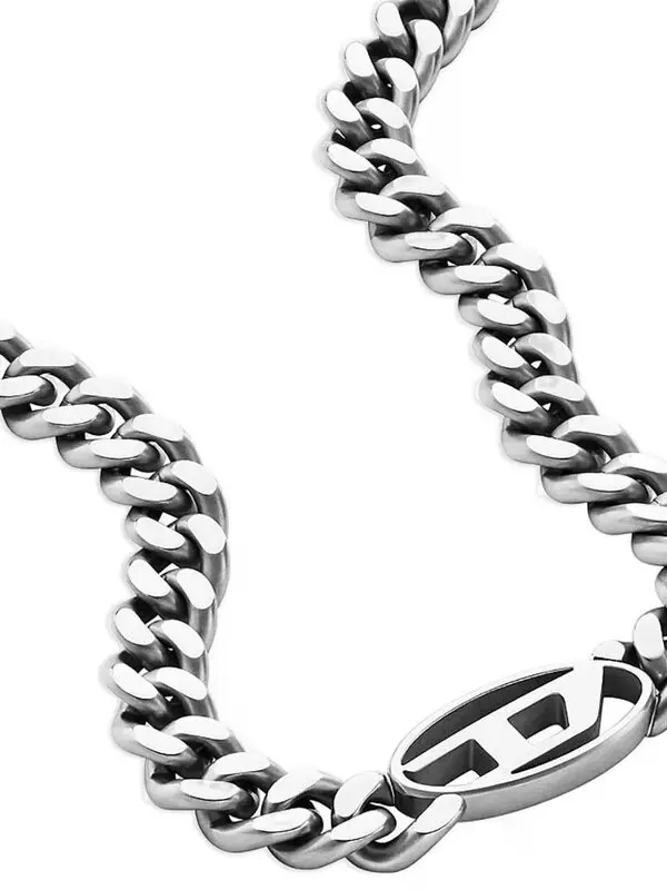 DIESEL® Oval-d Logo Choker Necklace - Silver