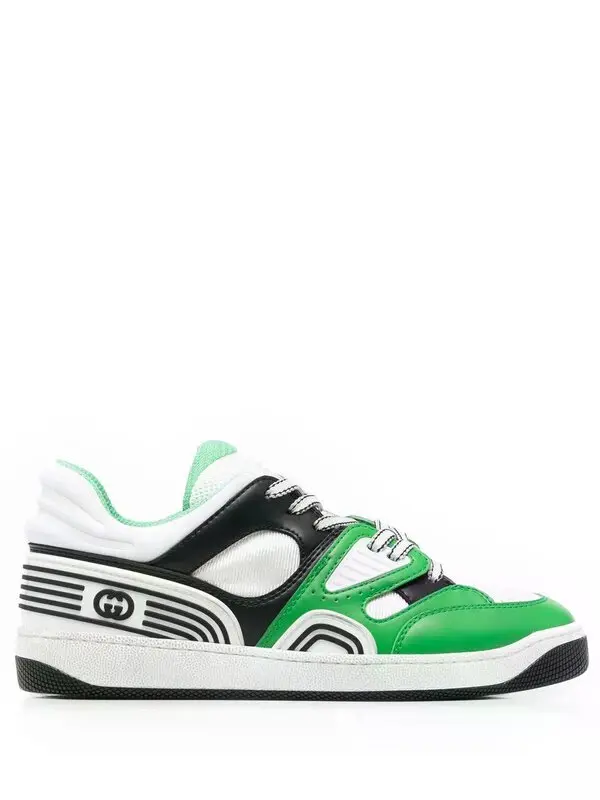 Gucci Basket Panelled Sneakers - White
