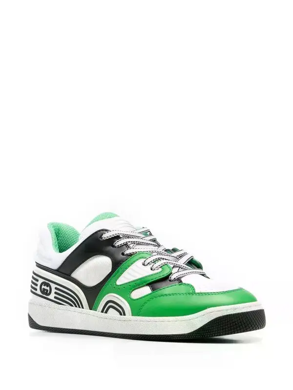 Gucci Basket Panelled Sneakers - White