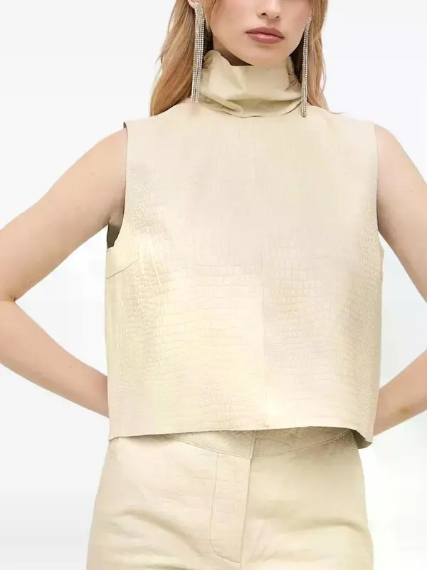 NOTES DU NORD Leather High-neck Vest